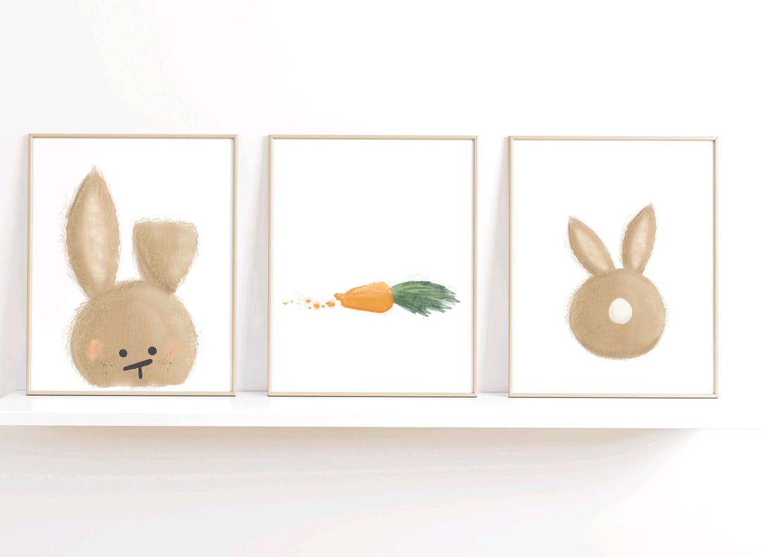 Bunny Nursery Print Set Bunny Prints Bunny Tail Bunny Nursery Boy Bunny ...
