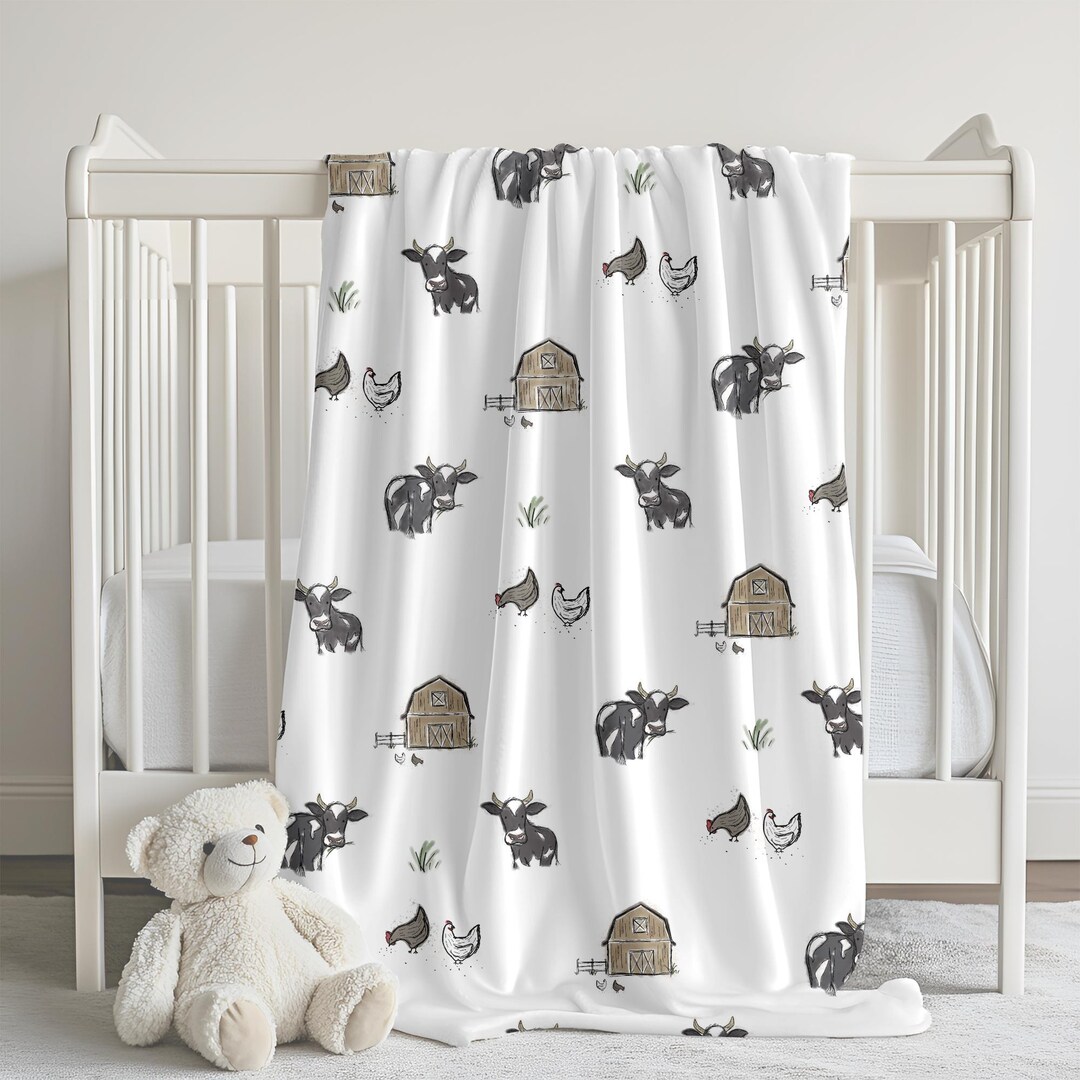 Baby Blanket Cow Pattern Cow Baby Blanket Cow Blanket for Baby Cow ...