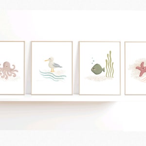 PRINTABLE Baby Ocean Theme Print Set Nursery Prints Ocean Baby Room ...