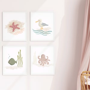 PRINTABLE Baby Ocean Theme Print Set Nursery Prints Ocean Baby Room ...