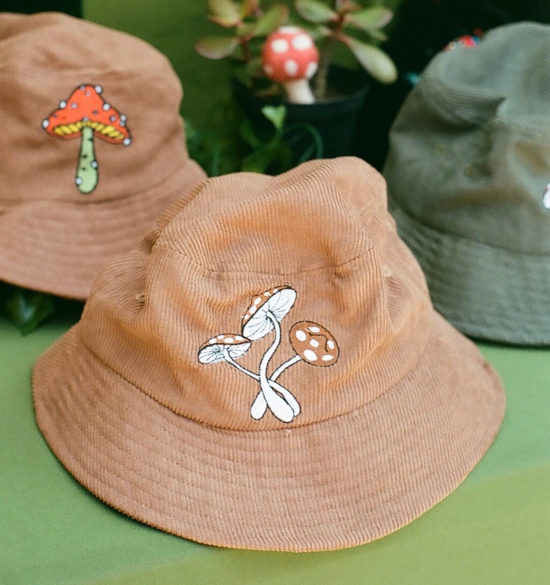 Trippy Bucket Hat Mushroom Embroidery Cute Summer Hat Festival Mushroom ...