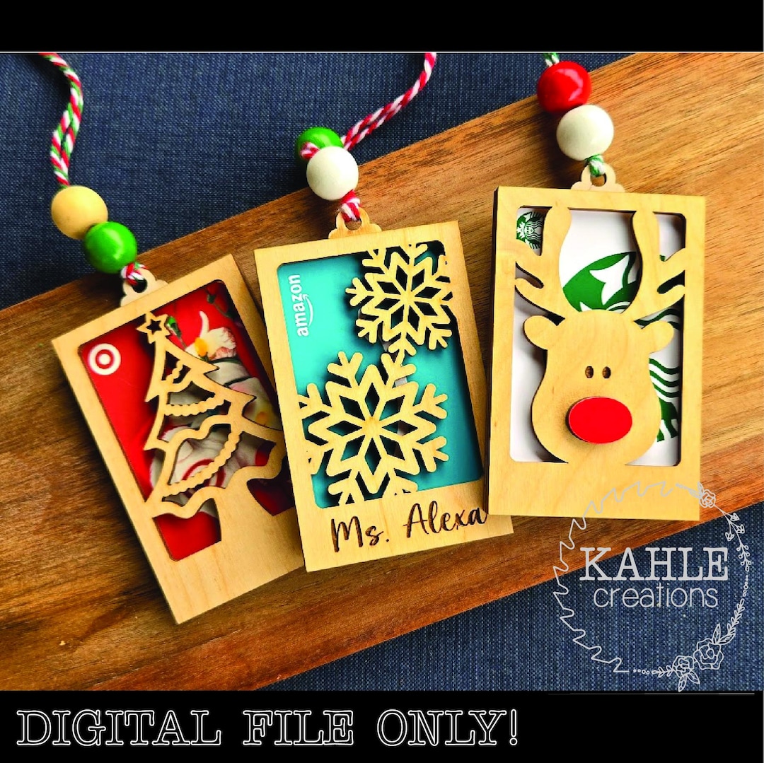 Gift Card Holder Ornament Laser Engraver FILE - SVG DXF Glowforge - Etsy