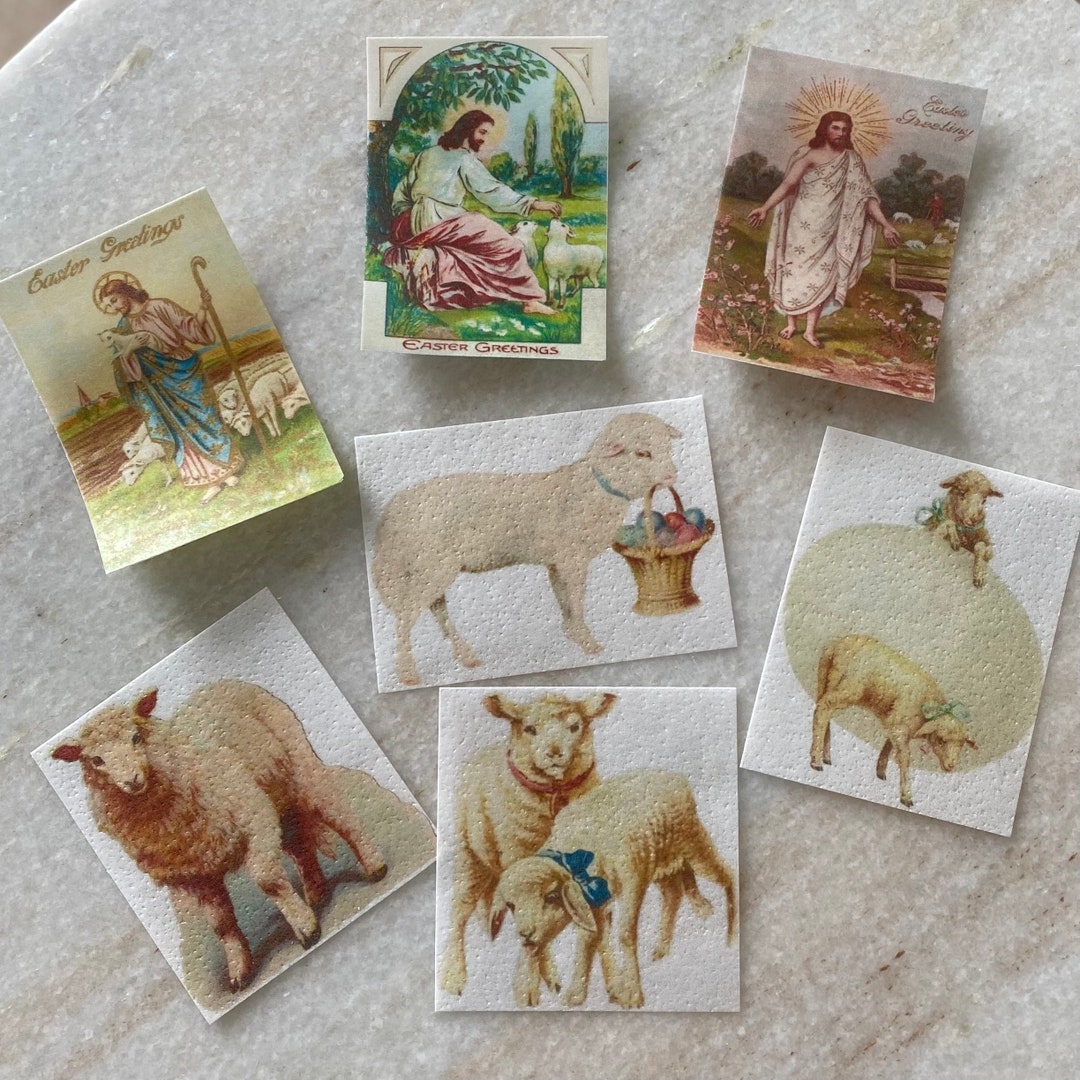 Vintage Easter (jesus and Lamb) - Custom Edible Wafer Paper - Etsy