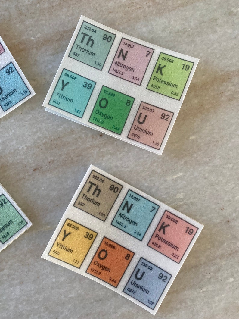 Thank You (periodic Table of Elements) - Custom Edible Wafer Paper - Etsy
