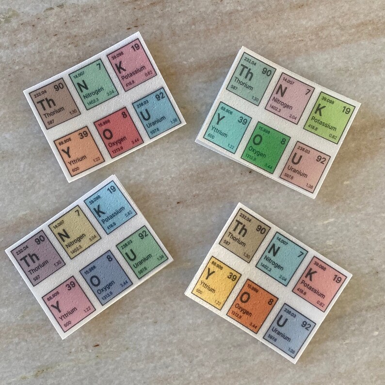 Thank You (periodic Table of Elements) - Custom Edible Wafer Paper - Etsy