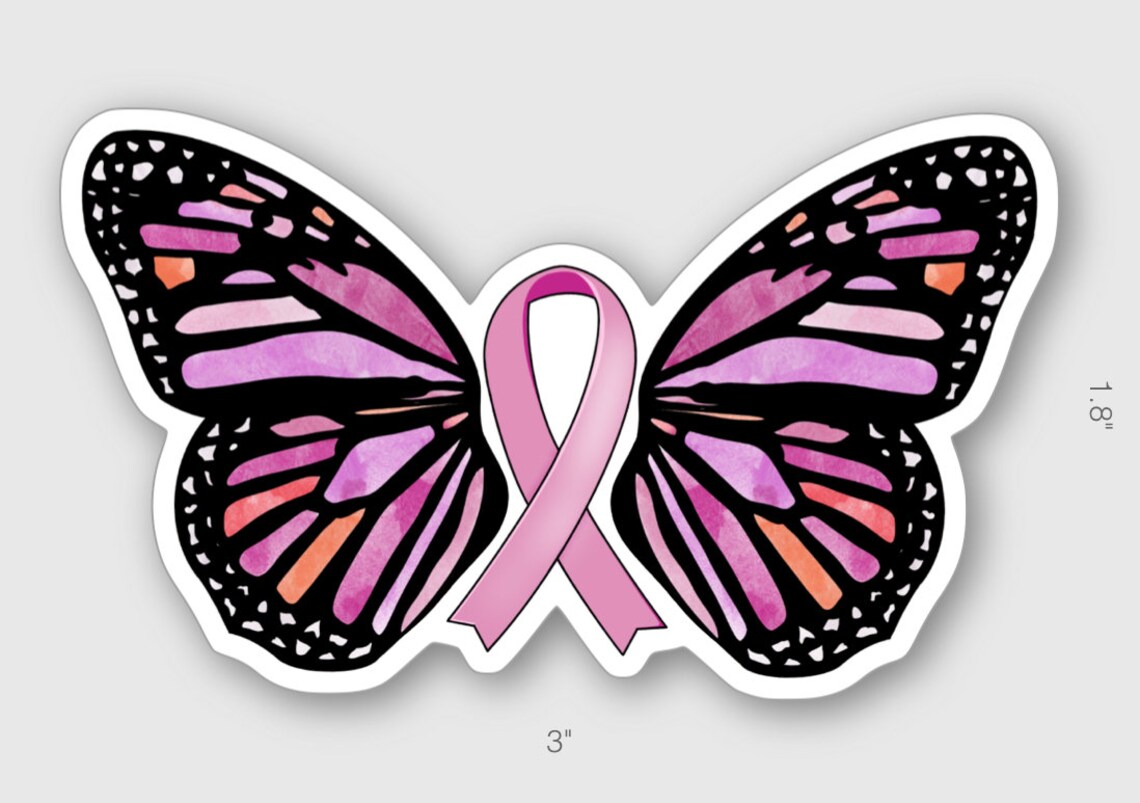 Breast Cancer Awareness Butterfly STICKER Proceeds to Be - Etsy