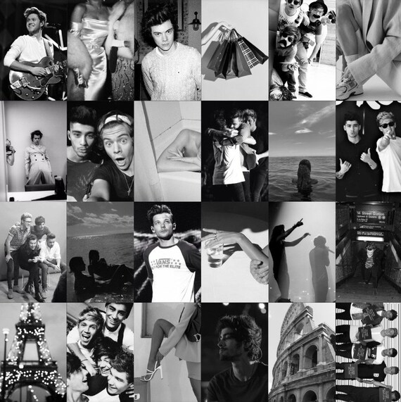 One Direction Collage Black And White