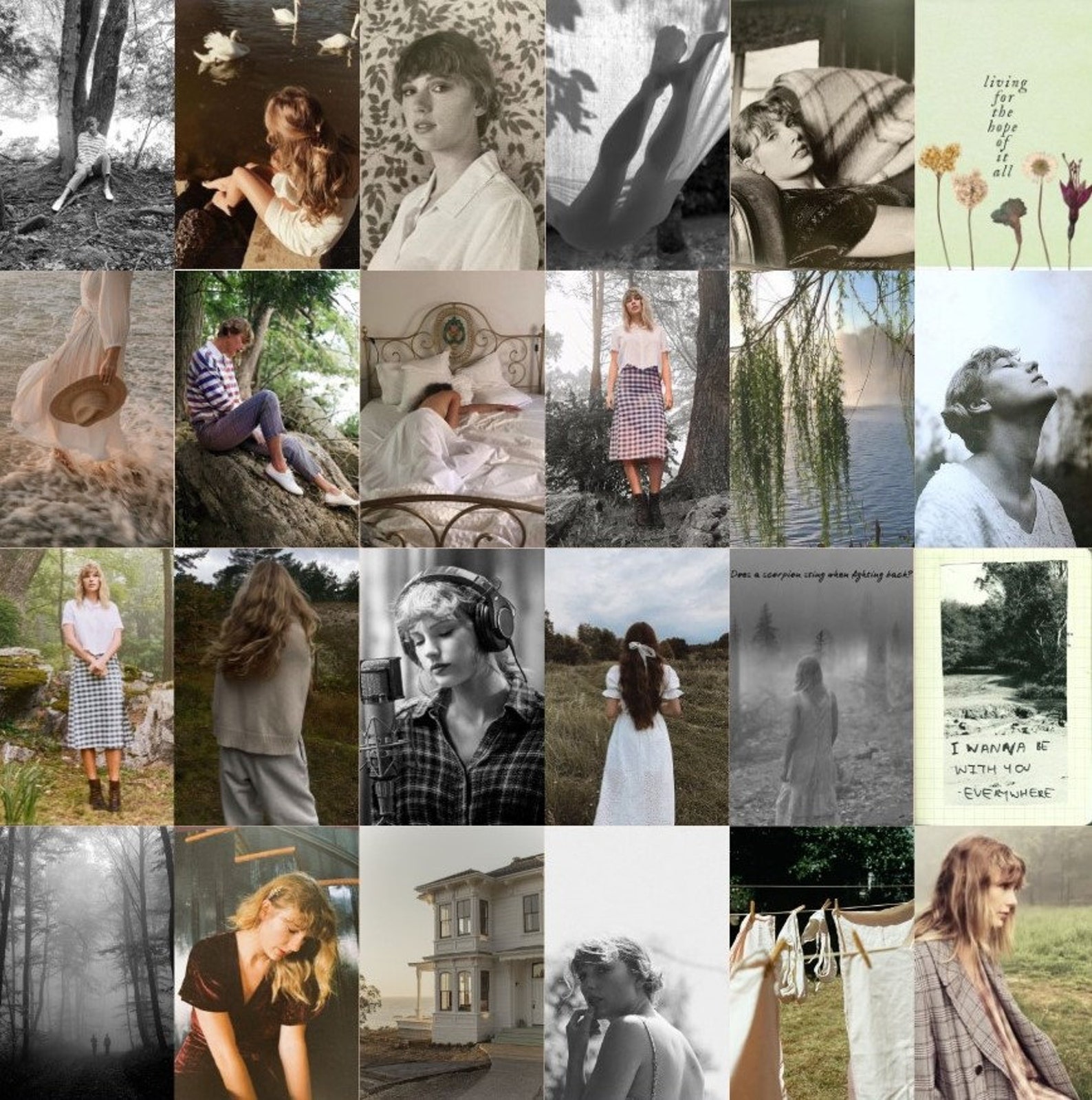 Taylor Swift Wall Kit Folklore Aesthetic Photo Collage | Etsy