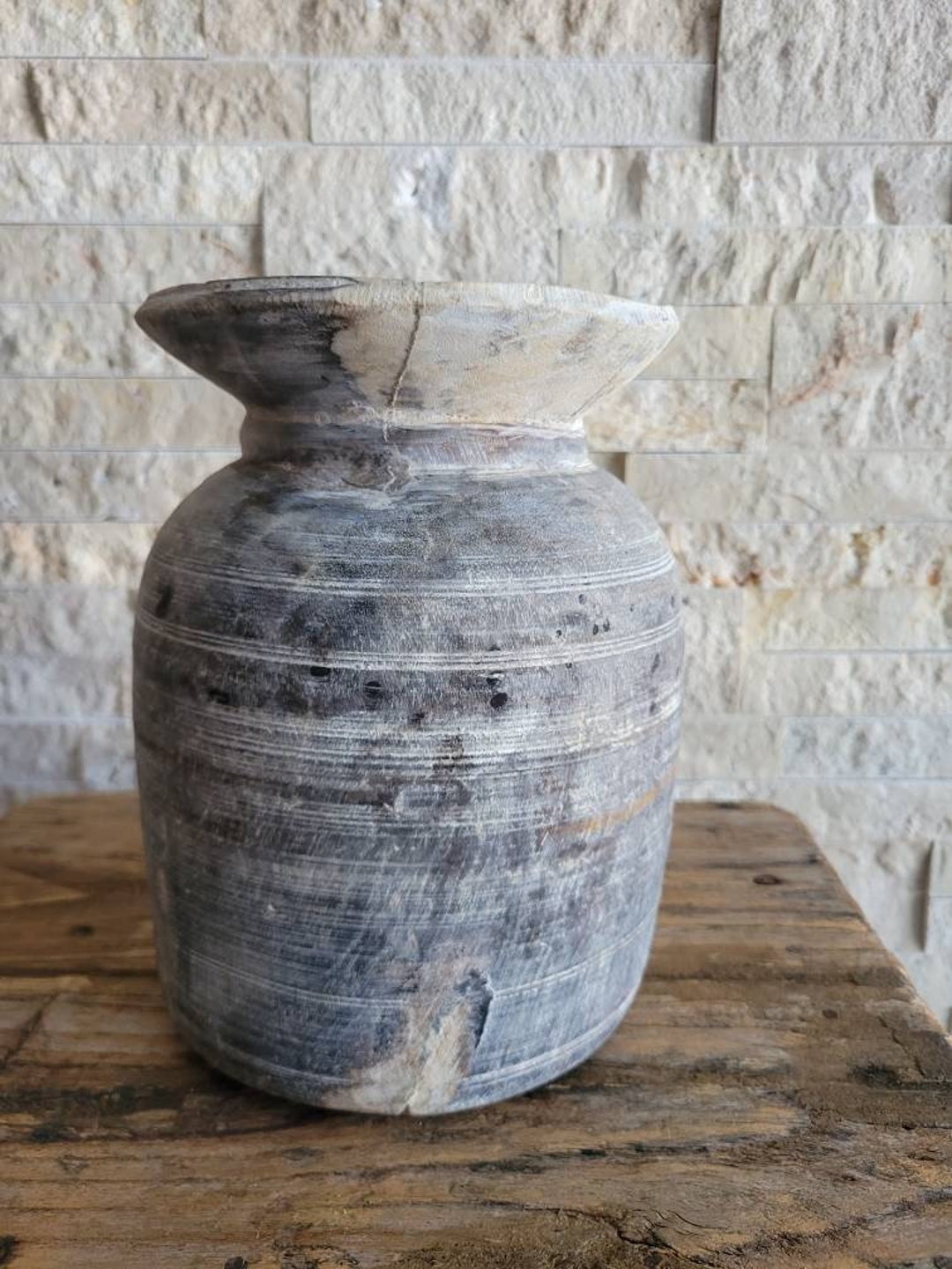 Vintage Rustic Wood Honey Pot - Etsy