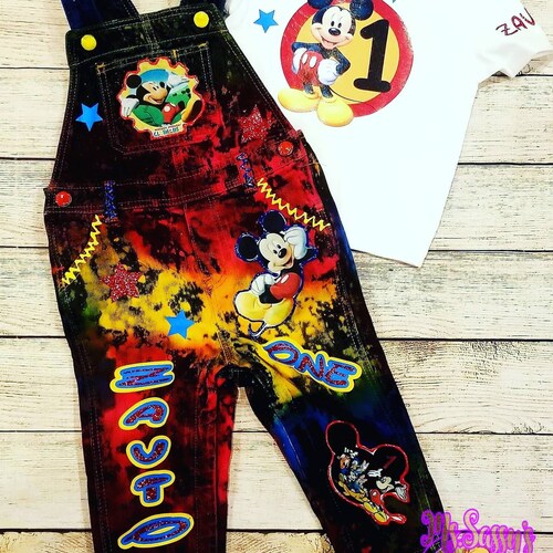 Mickey Mouse Overalls Mickey Mouse Birthday Outfit - Etsy