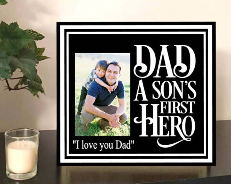Dad a son's first hero father son picture frames | Etsy