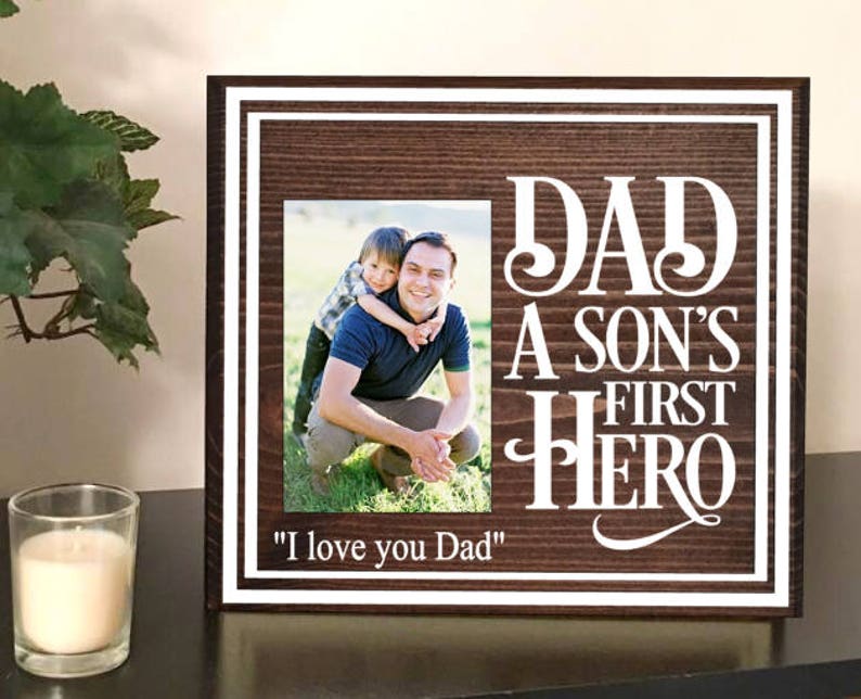Dad a son's first hero father son picture frames | Etsy