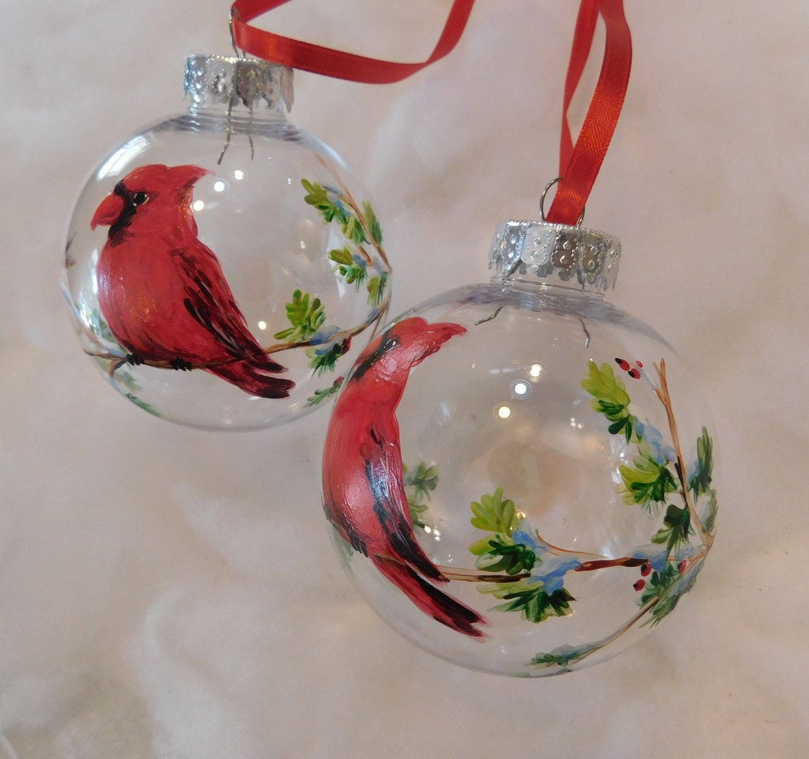 Red Cardinal Hand Painted Ornament Red Cardinal Ornament - Etsy