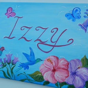 Custom Name Painting on Canvas, Baby Girl Name Painting, Butterflies ...