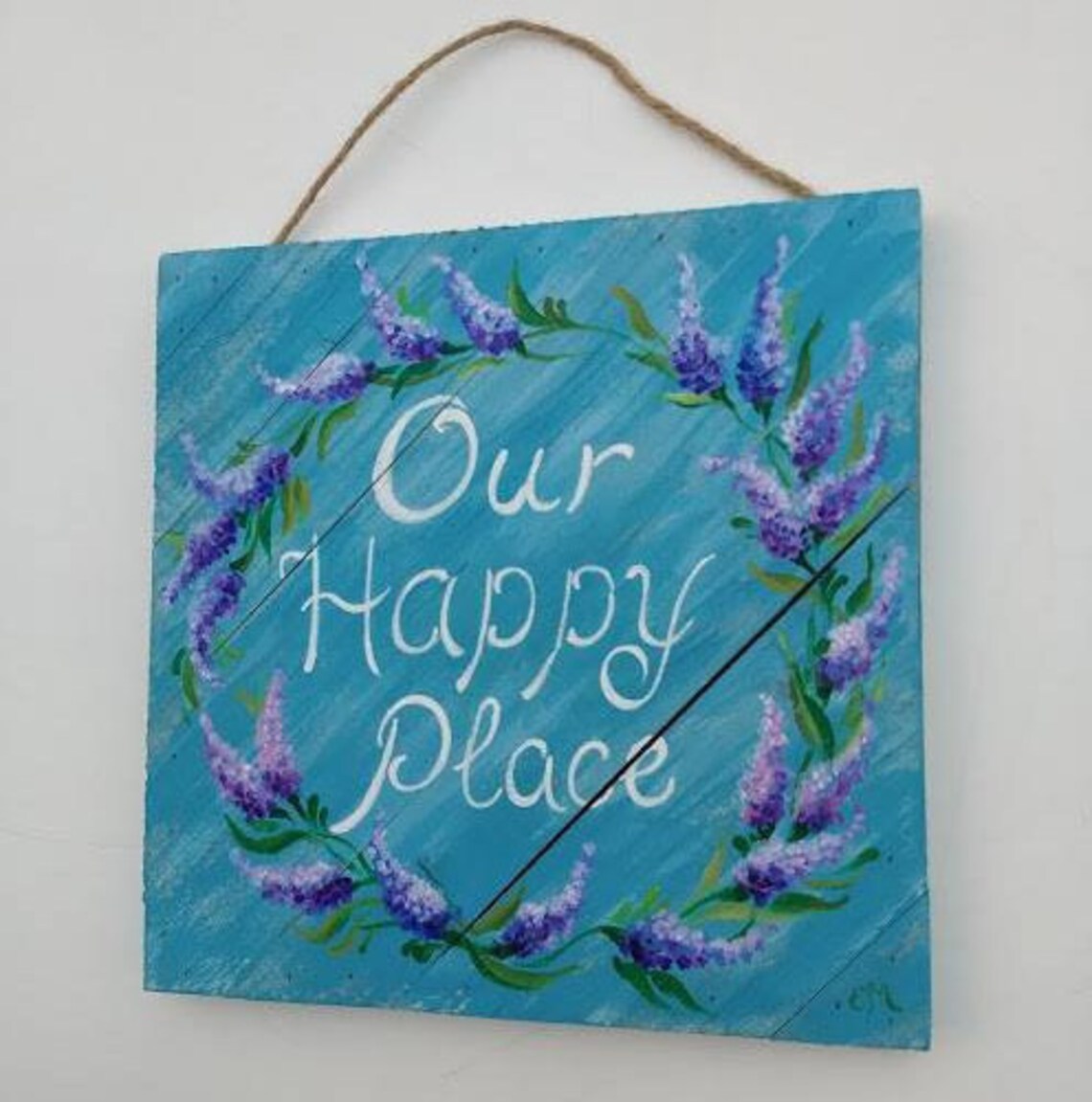 Custom Wood Sign Painting, Our Happy Place Quote Sign, Custom Wood Sign ...