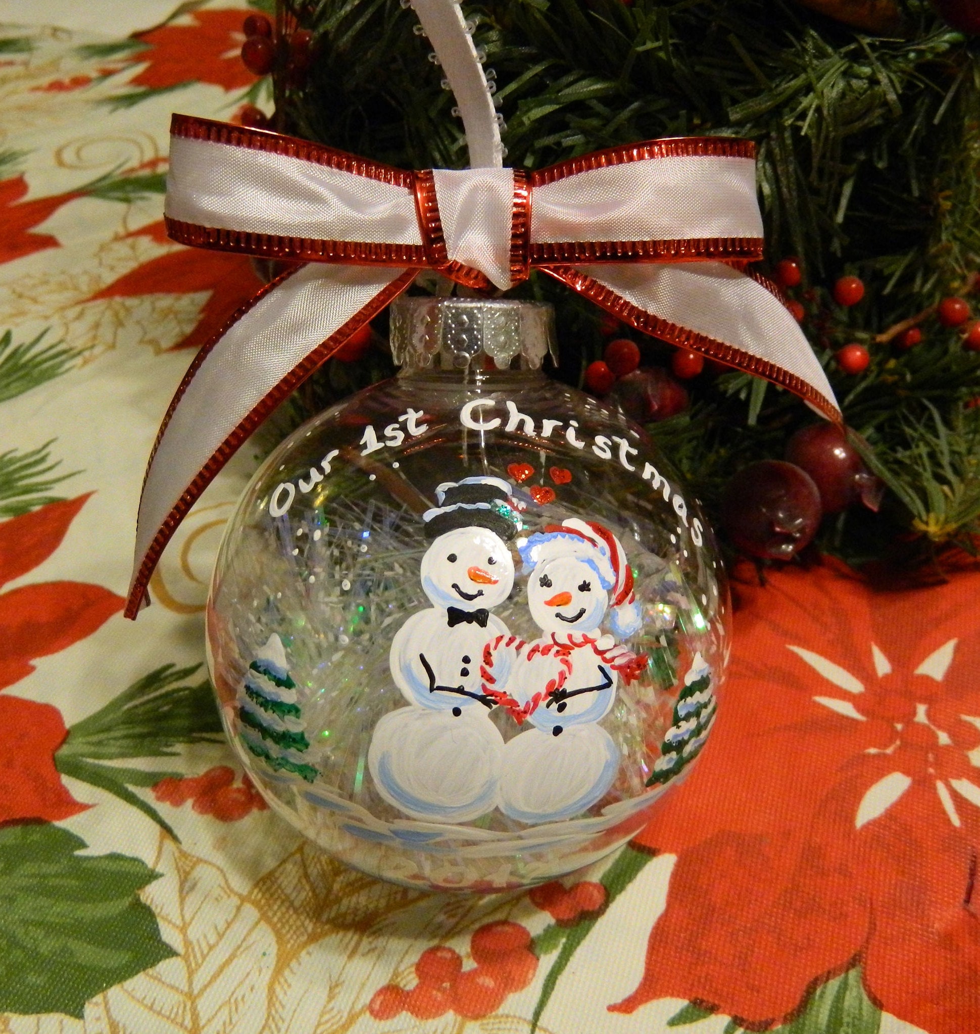 Snowmen Ornament Handpainted Snowmen Ornament First Baby | Etsy