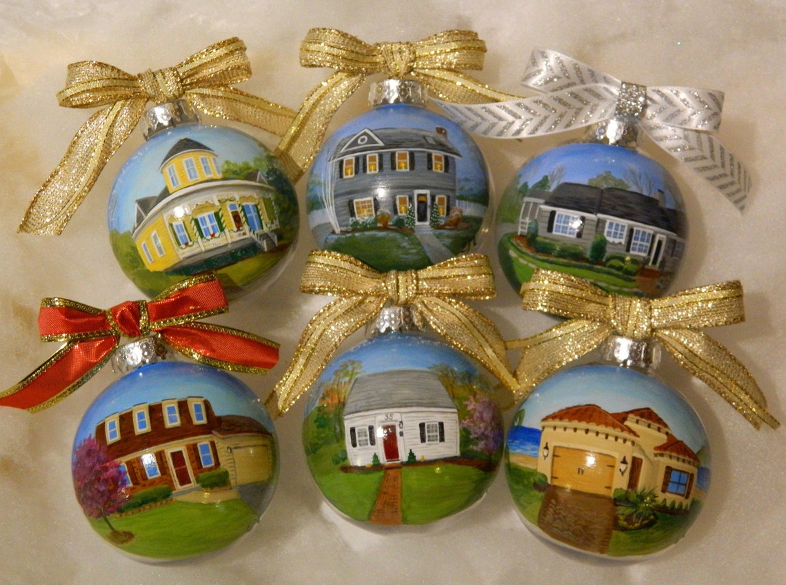 Custom House Ornament Painting Handpainted House Ornament | Etsy