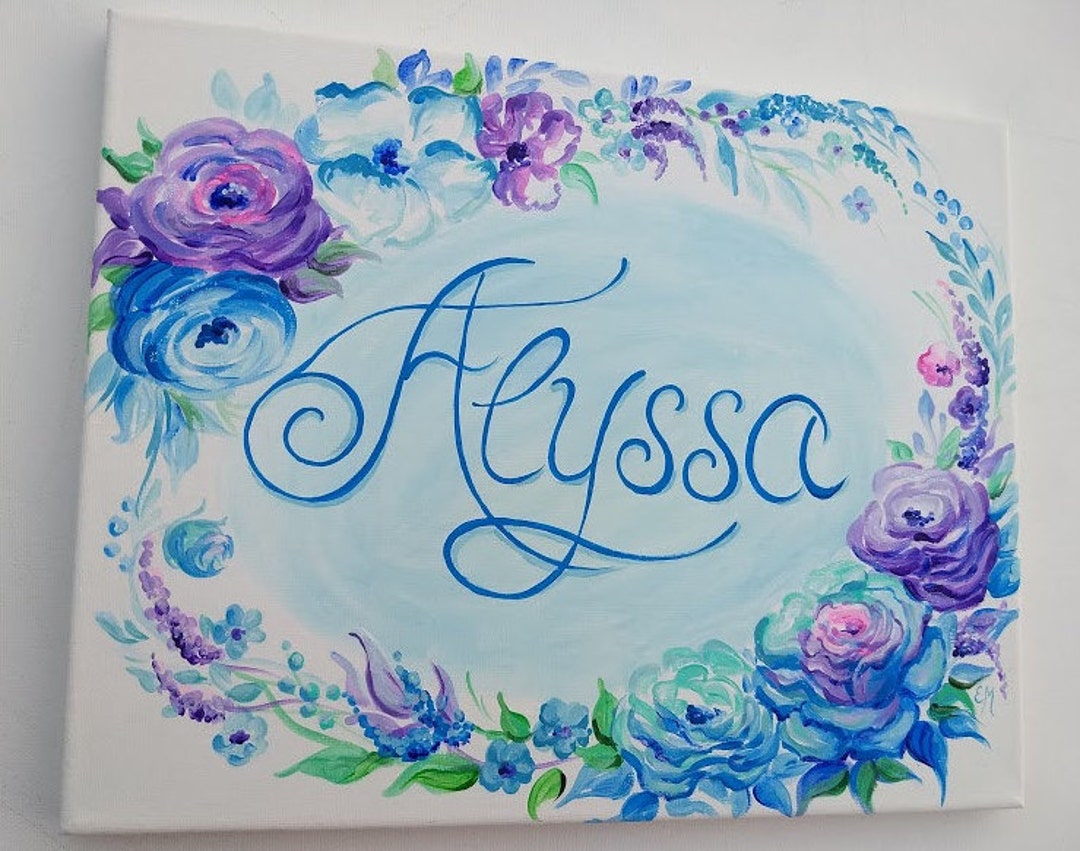 Canvas Name Painting, Nursery Name Sign Painting, Personalized Girl ...