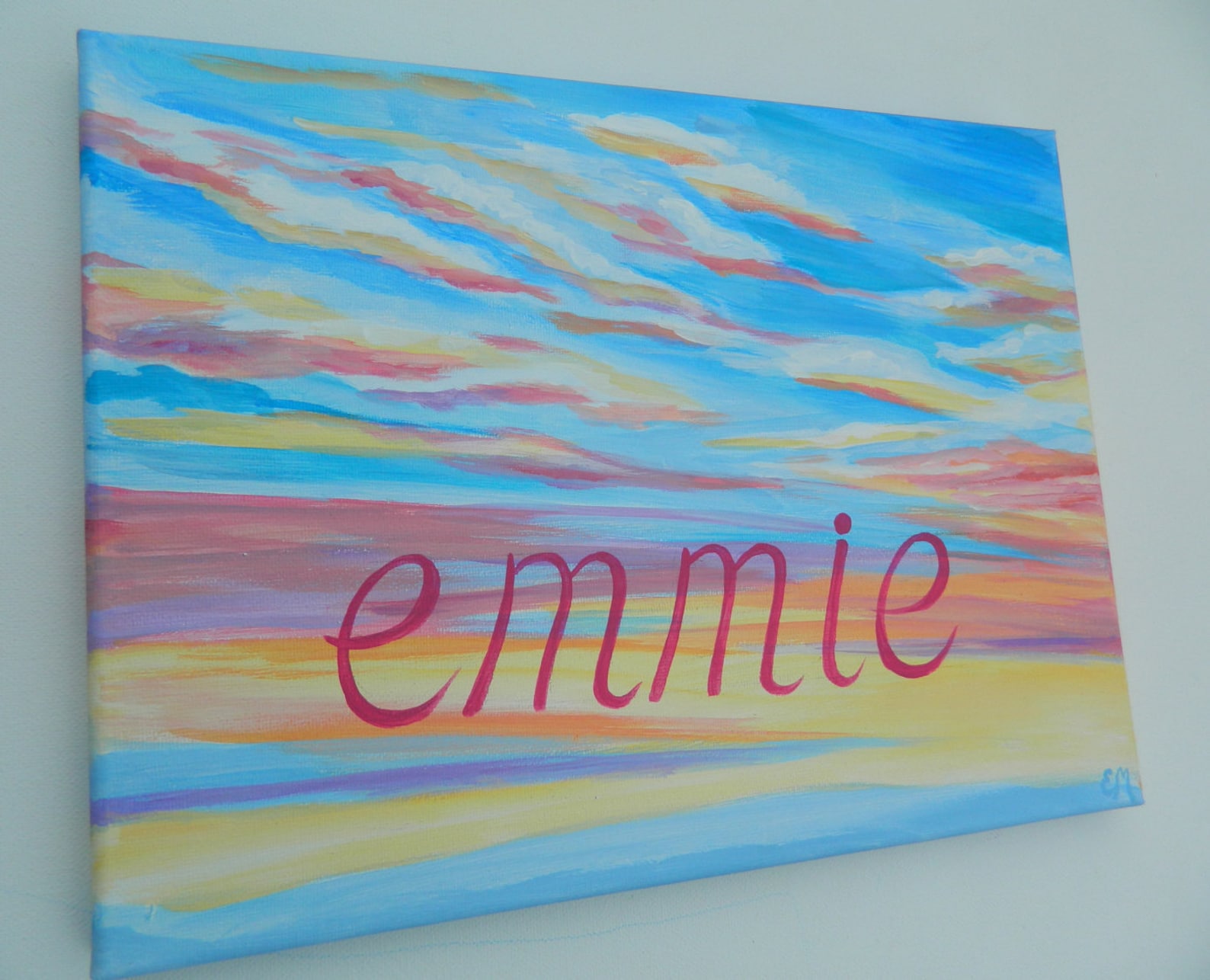 Girl Name Canvas Painting Name Rainbow Sky Painting Teen | Etsy