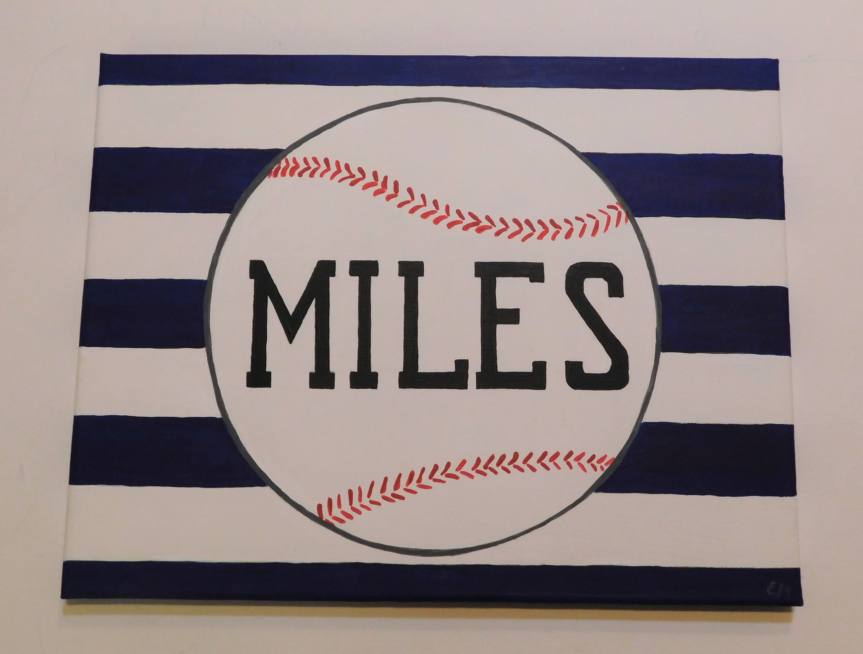 Baseball Name Sign Canvas, Custom Sports Nursery Decor - Etsy