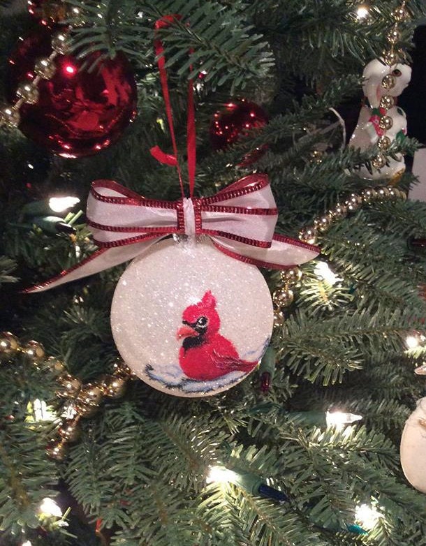 Red Cardinal Hand Painted Ornament Red Cardinal Ornament - Etsy