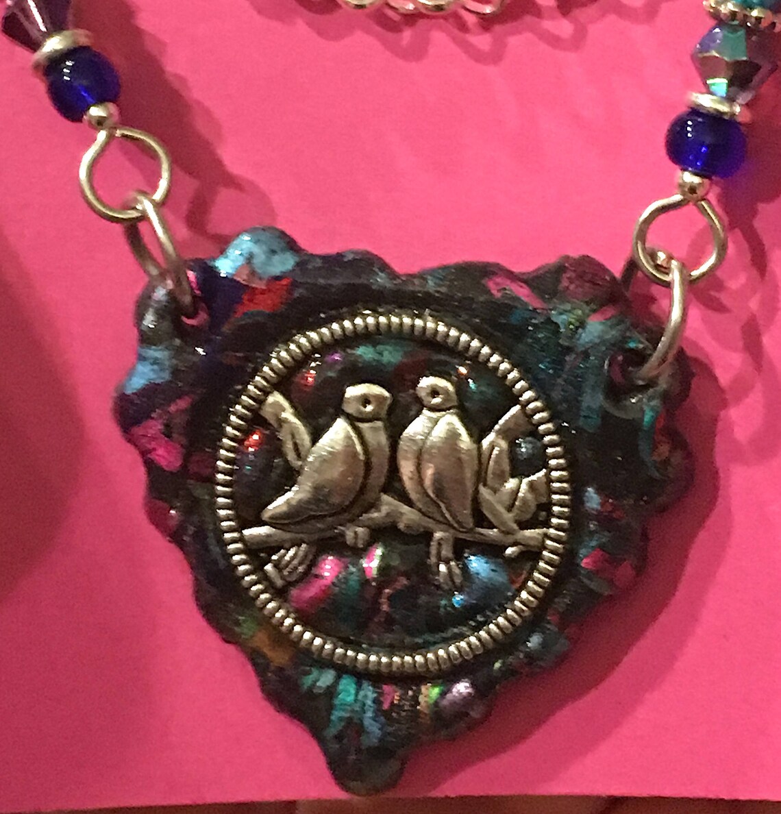 LOVE BIRDS Blue Valentines Necklace Valentines Day Gift - Etsy