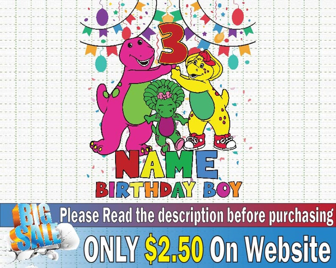 Barney Birthday Shirt Personalized Barney Birthday Shirt - Etsy