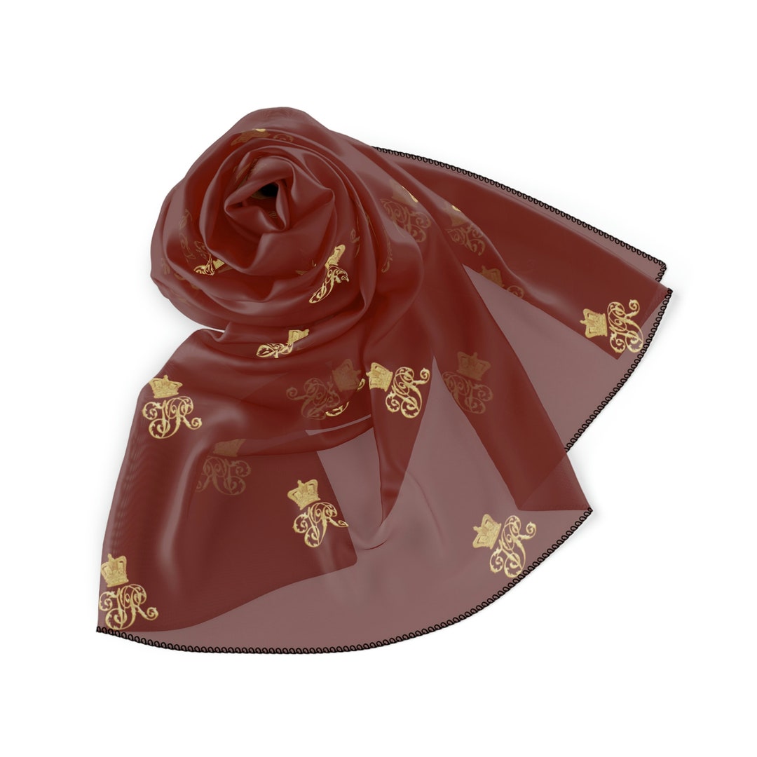 Queen Victoria Royal Cypher Poly Scarf, VR Victorian British Coronation ...