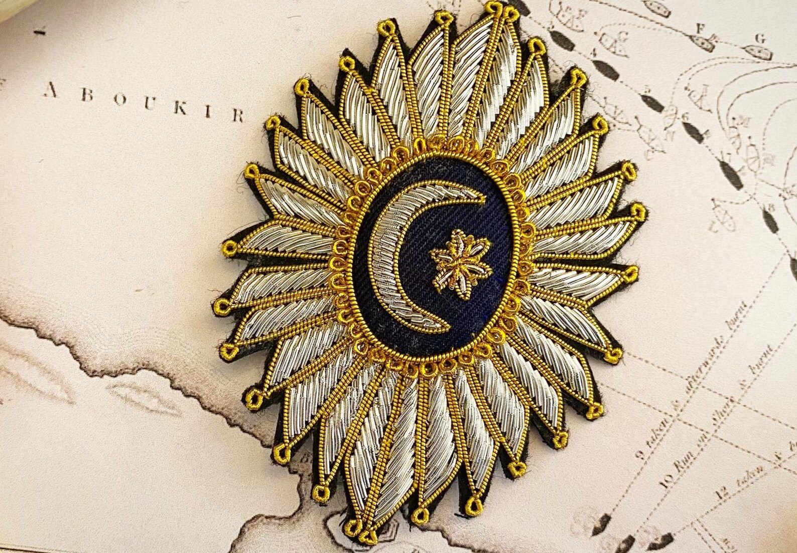 Imperial Order of the Crescent -ottoman Embroidered Star, Admiral ...