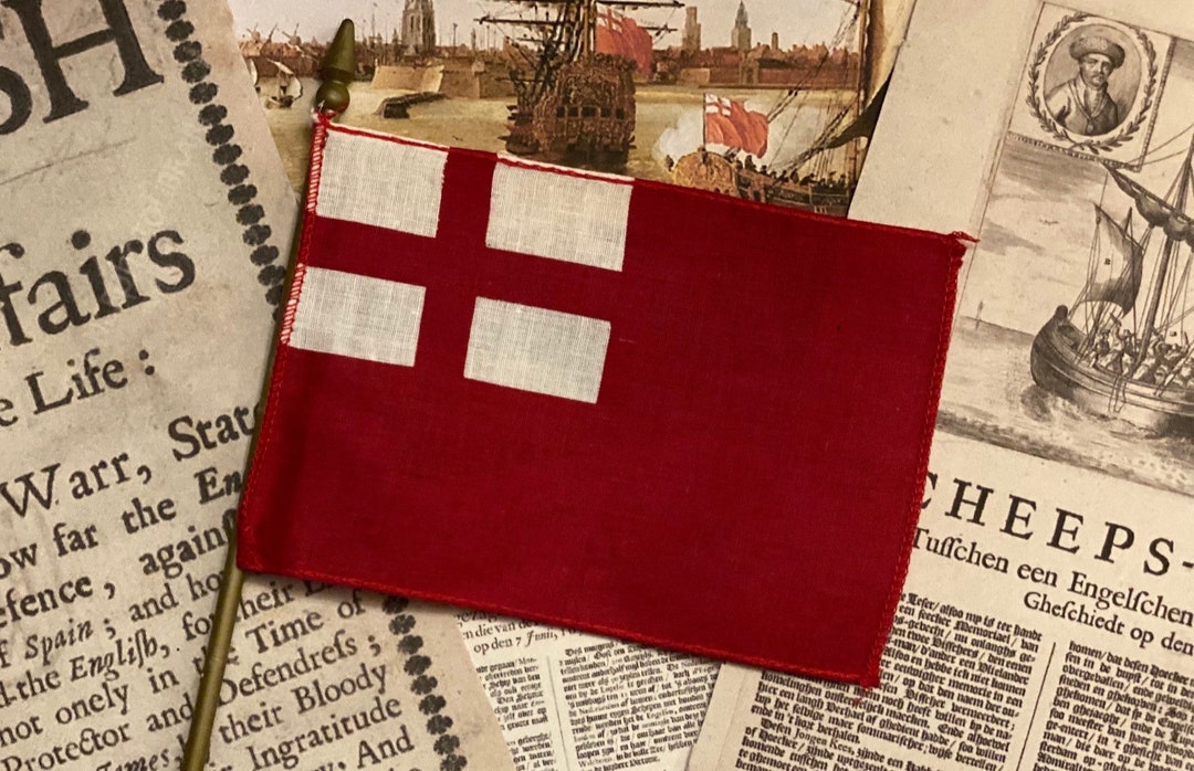 Royal Navy Red Ensign (pre-1707) - Vintage Historical Stick Flag - Etsy