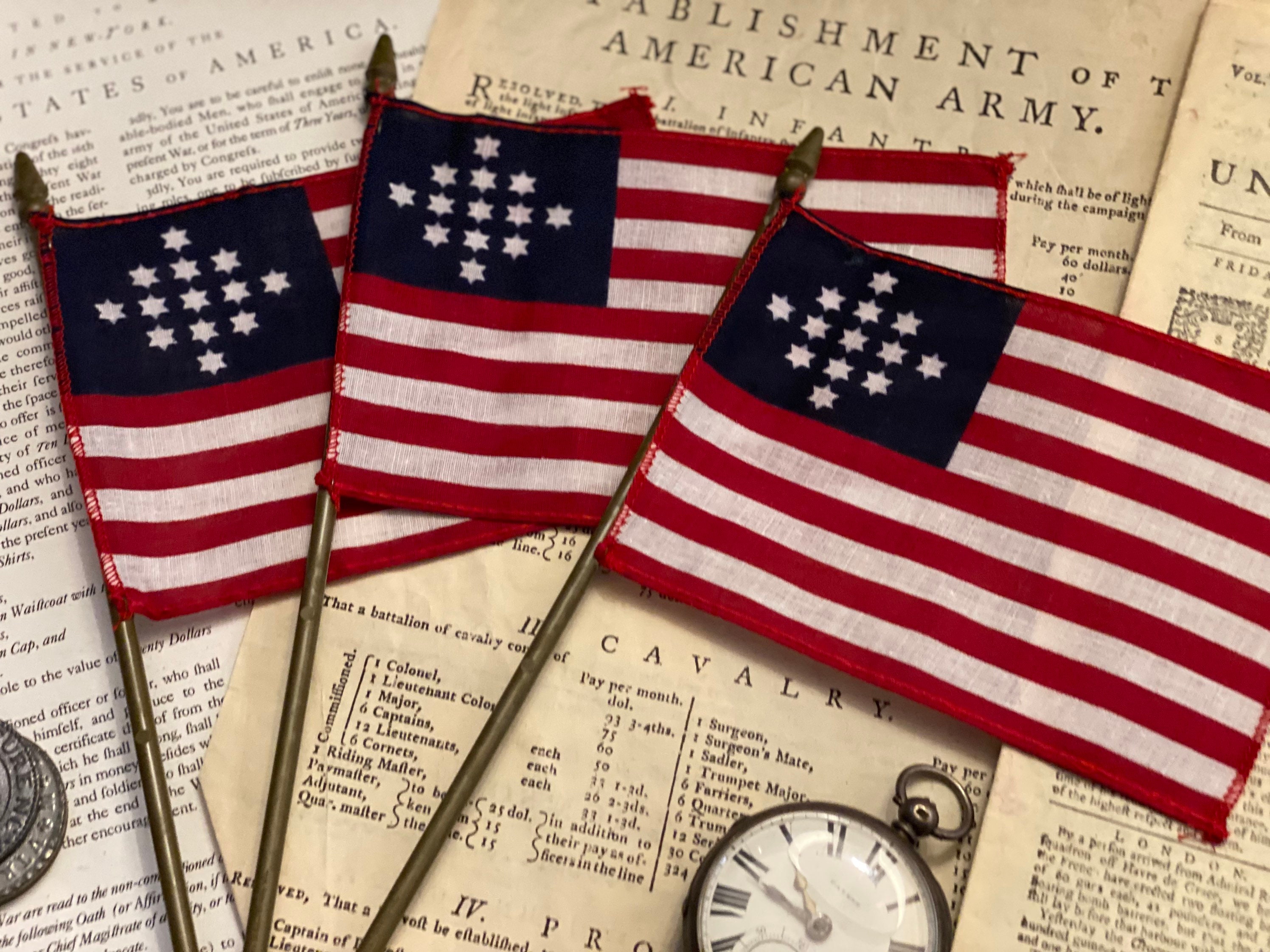 Hulbert Flag, Liberty Vintage Historical Stick Flag, Revolutionary War ...