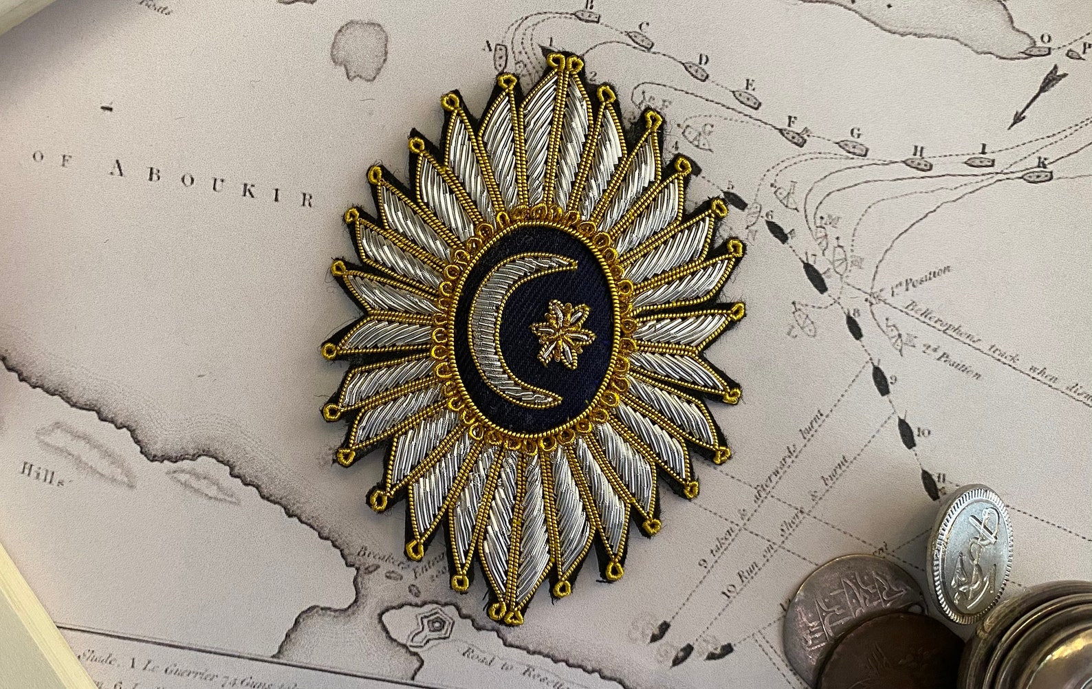 Imperial Order of the Crescent -ottoman Embroidered Star, Admiral ...
