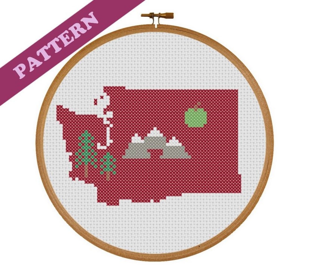 Washington State Modern Cross Stitch Pattern Simple, Easy, Beginner ...