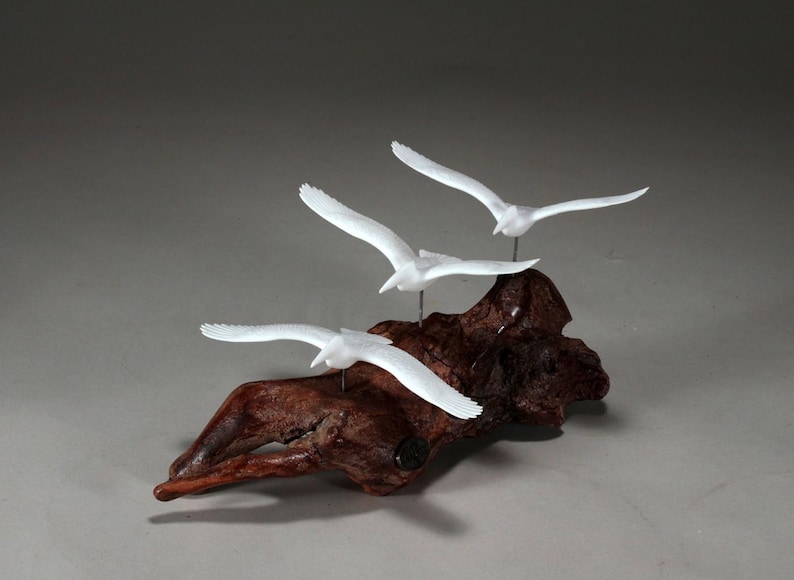 Pelican Trio Sculpture by John Perry in Flight 8in Long Decor | Etsy