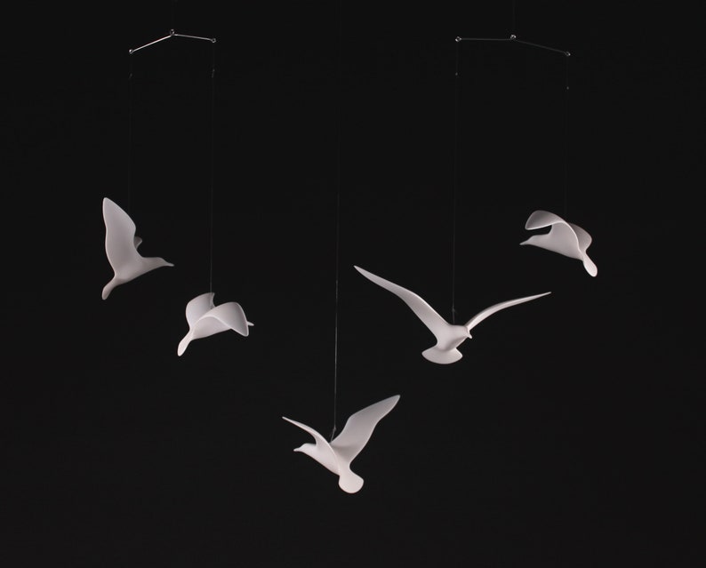 Seagull Sculpture Mobile Kinetic by John Perry 5 Birds 9in - Etsy UK