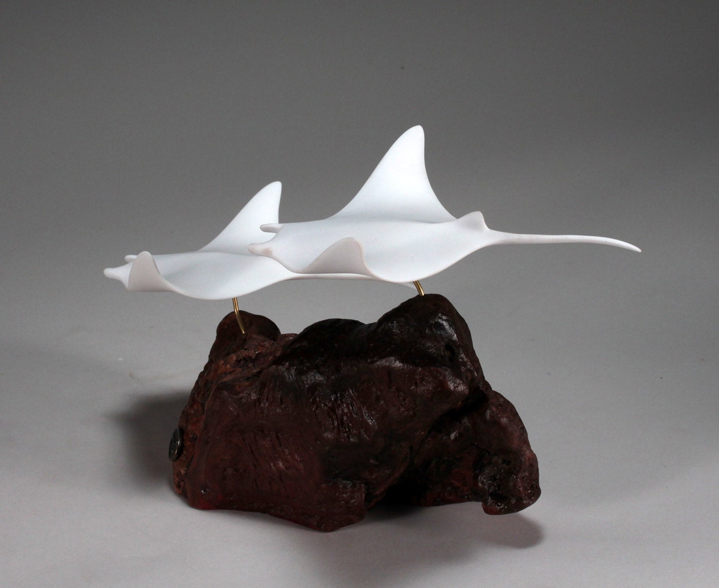 Manta Ray Sculpture Figurine by John Perry DUO 11in Long | Etsy