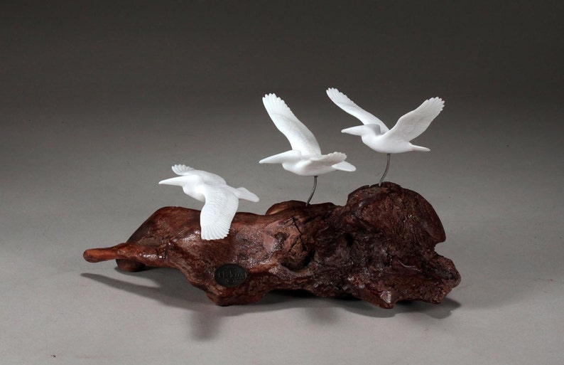 Pelican Trio Sculpture by John Perry in Flight 8in Long Decor | Etsy