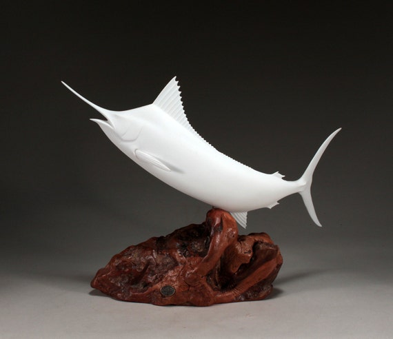 Marlin Sculpture Decor by John Perry 18in Long Pellucida - Etsy