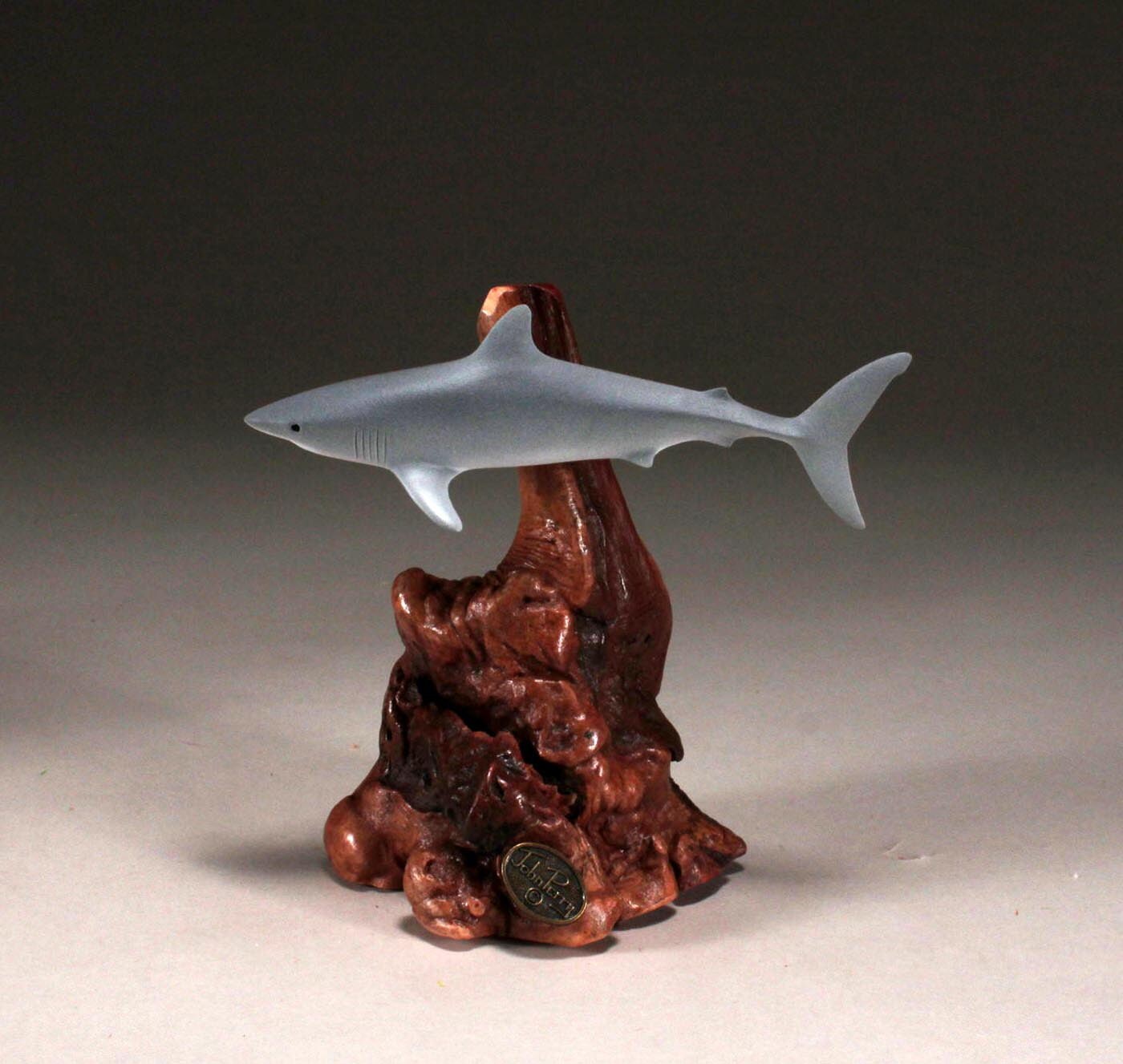 Shark Sculpture Sculpture Statue by John Perry MAKO Airbrushed 7in Tall ...
