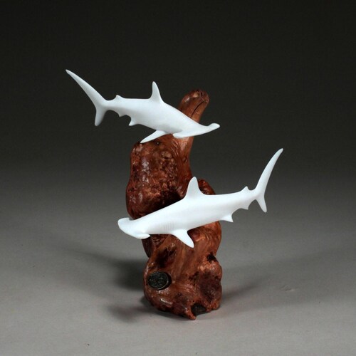Shark Sculpture Decor Statue by John Perry DUO 7in Tall on - Etsy