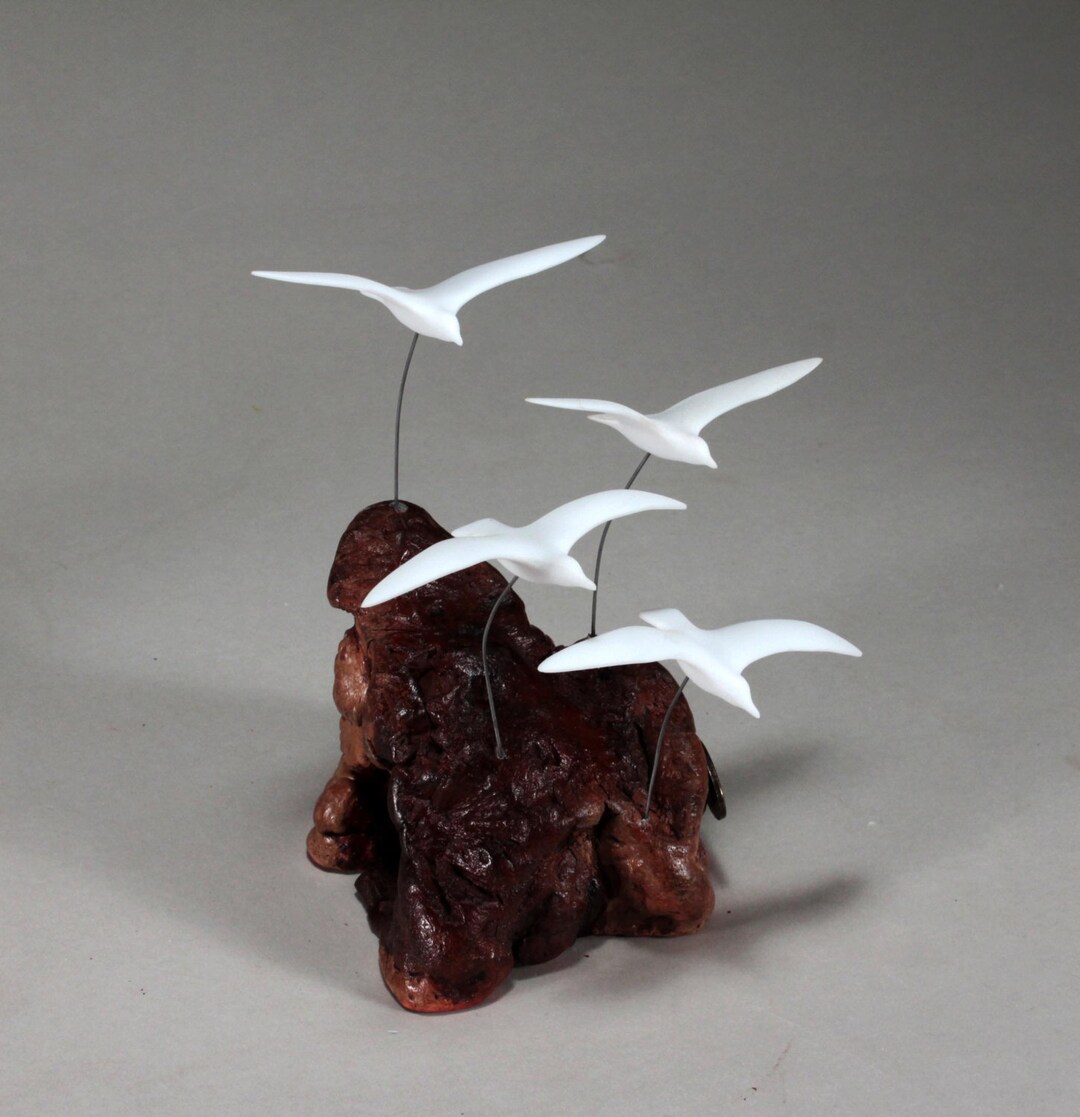 Seagull Sculpture by John Perry (FLOCK OF 4) 7in Tall Decor - Etsy
