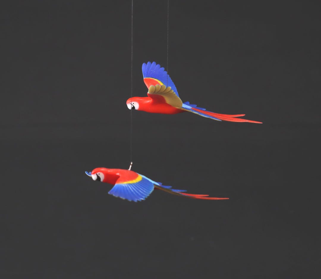 2 Scarlet Macaws Mobile Parrot by John Perry Sculpture - Etsy