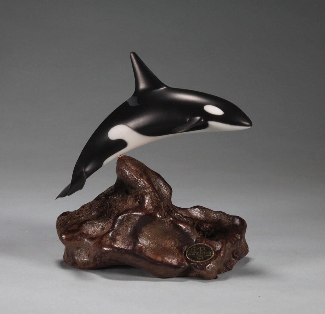 Orca Killer Whale by John Perry 6in Long Downtail Version Sculpture on ...