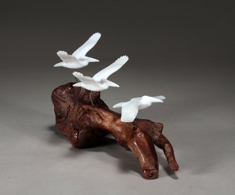 Pelican Trio Sculpture by John Perry in Flight 8in Long Decor | Etsy