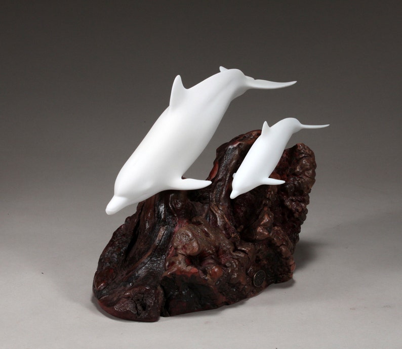 Dolphin Sculpture Figurine Decor by John Perry W/ CALF - Etsy