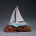 Sailboat Yacht by John Perry 9in Tall Pellucida Sculpture on Polished ...