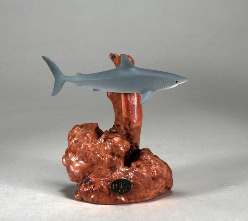 Shark Sculpture Sculpture Statue by John Perry MAKO Airbrushed | Etsy