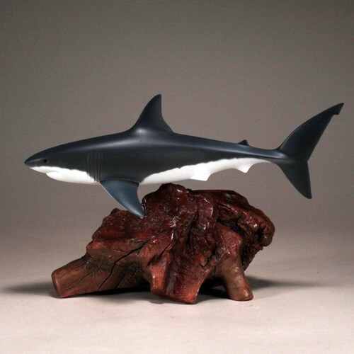 Shark Sculpture Decor Statue by John Perry DUO 7in Tall on - Etsy