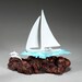 Sailboat Sculpture by John Perry W/ Dolphins and Crew 8in Tall on ...