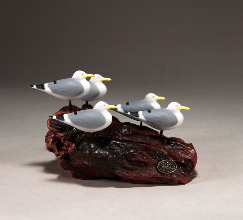 Seagull Figurine Decor Sculpture by John Perry FLOCK 6in Long - Etsy